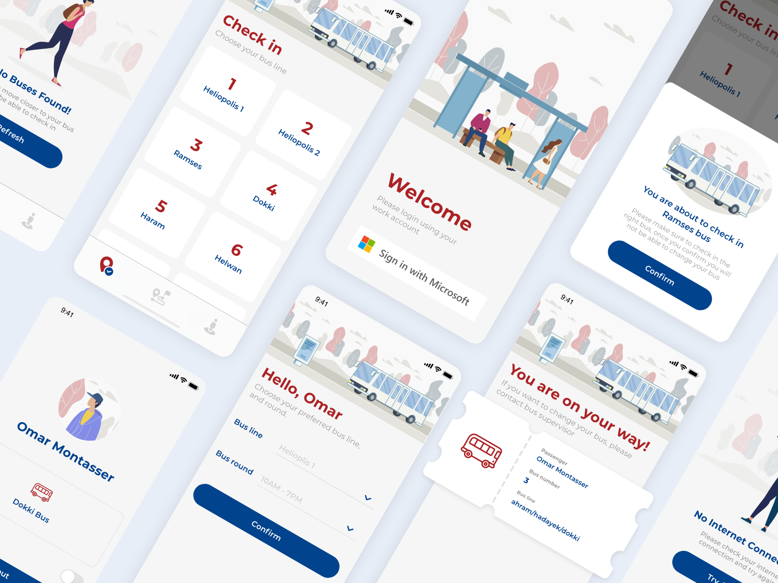 Bus Check in App by Omar Montasser on Dribbble