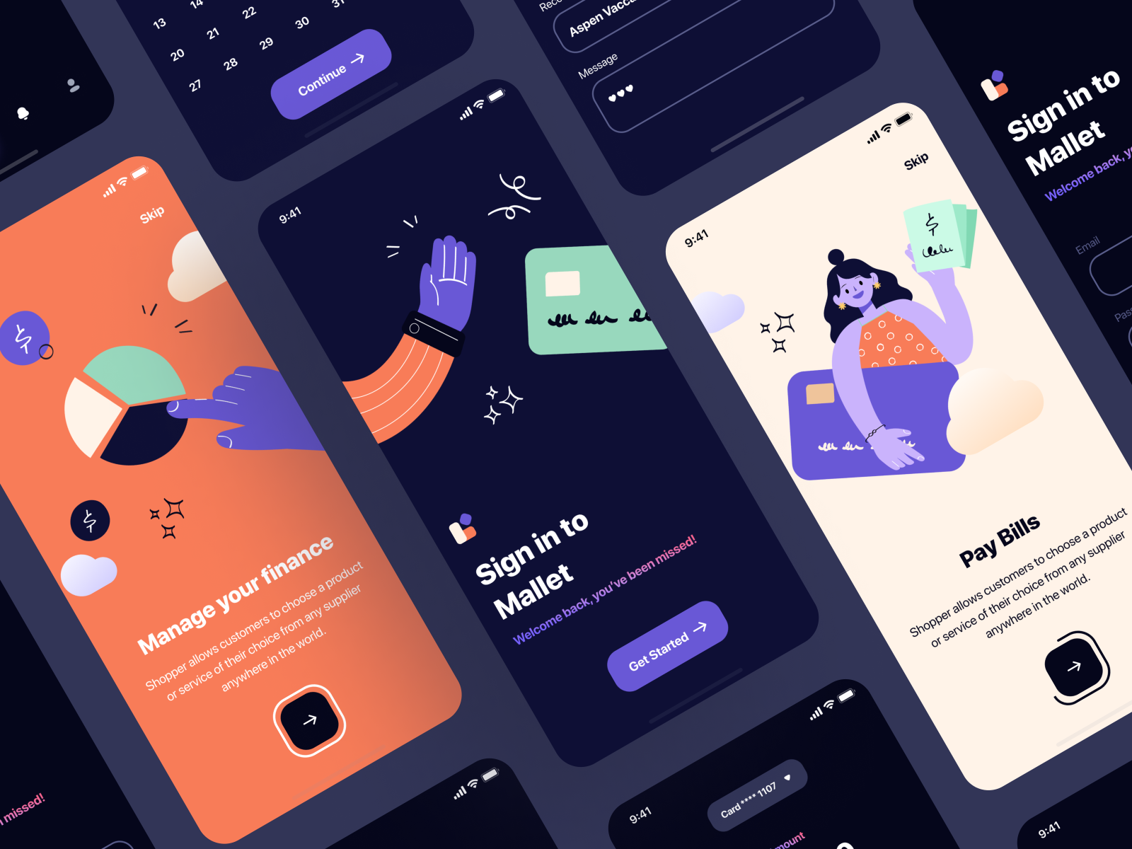 Mallet - Light mode & Dark mode finance UI Kit by bymsmof on Dribbble
