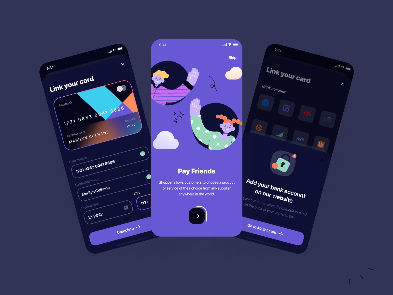 Mallet - Light mode & Dark mode finance UI Kit by bymsmof on Dribbble