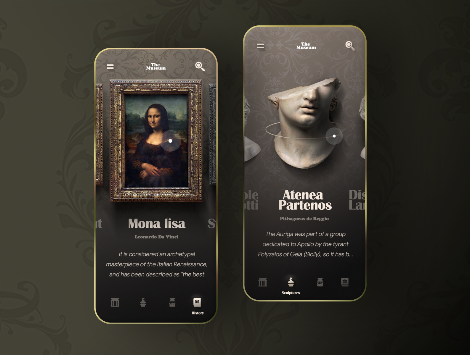 Virtual museum app concept by Giovanni Mingo® on Dribbble