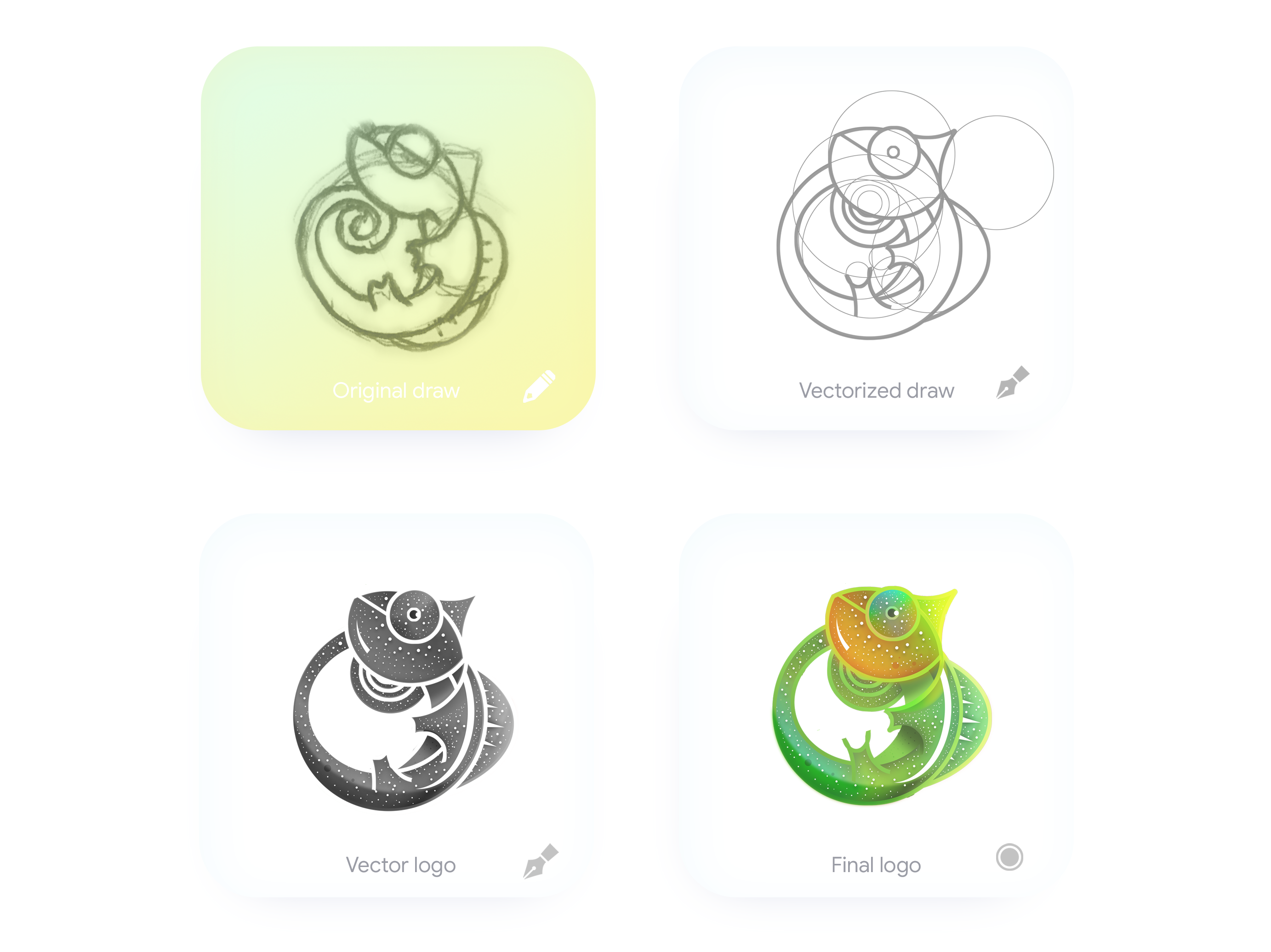 Chameleon design by Offriginal on Dribbble