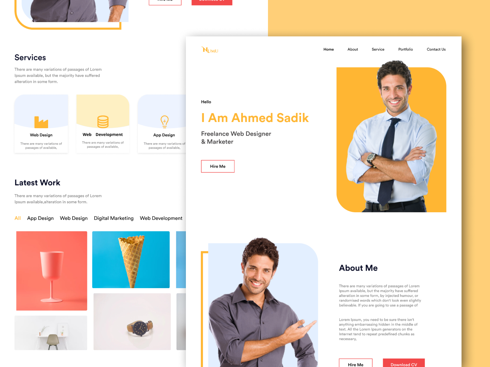 personal portfolio Website by Ahmed Sadik on Dribbble