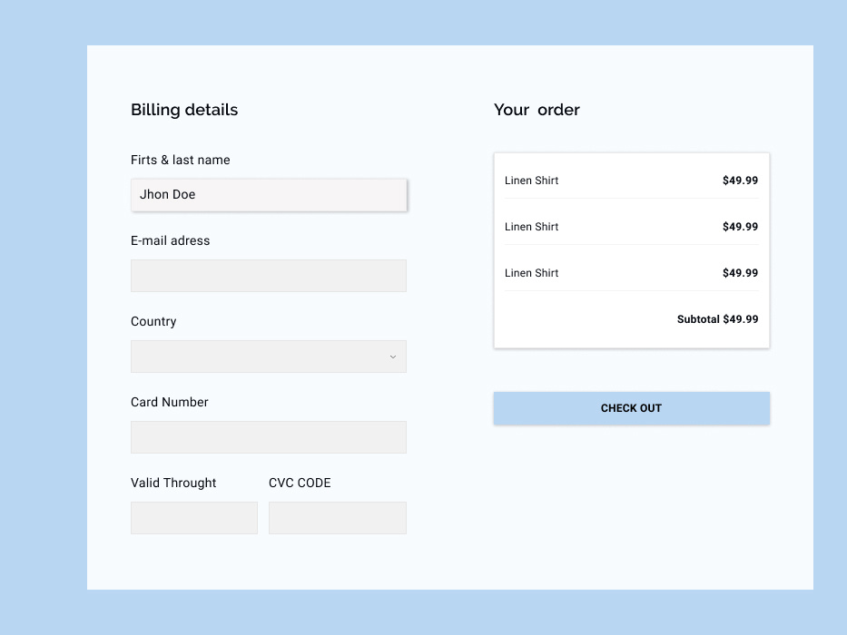 02 Checkout by joaquin rivas on Dribbble