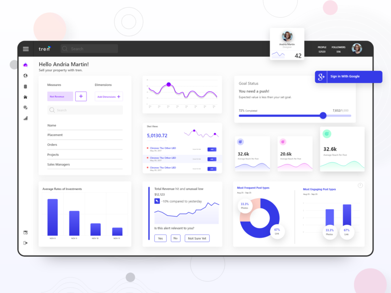 Flat Dashboard Design By