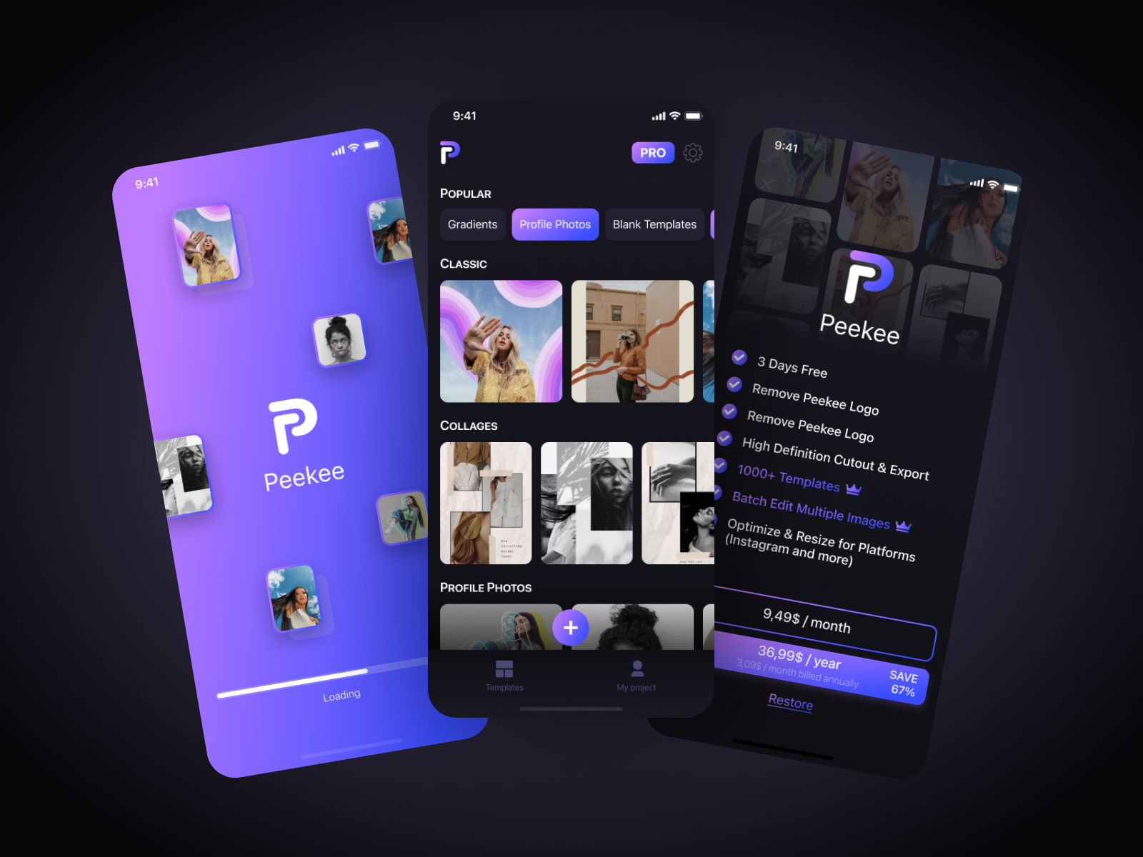 Photo edit UI/UX design app by Dasha Shyndyrivska on Dribbble