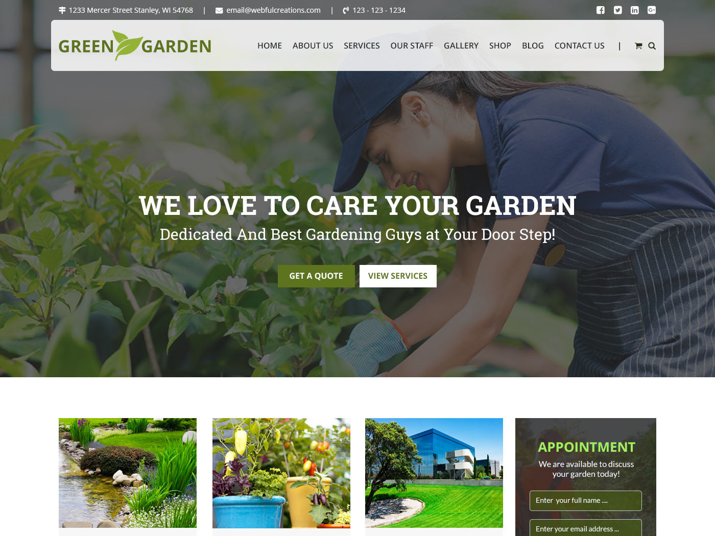 Lawn, Landscaping, Garden PSD Template by Webful Creations on Dribbble