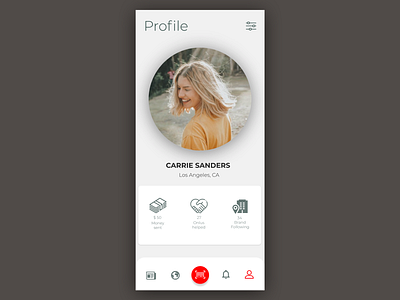 Profile section by Alberto Sansò on Dribbble