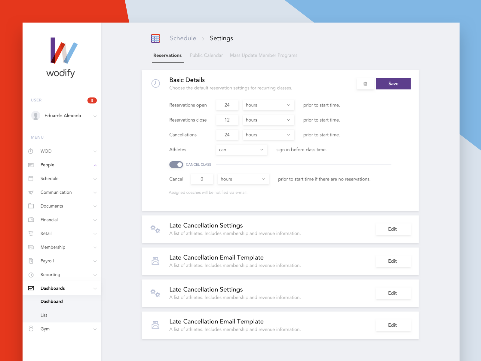 Wodify Dashboard UI Kit by Tiago Gonçalves on Dribbble