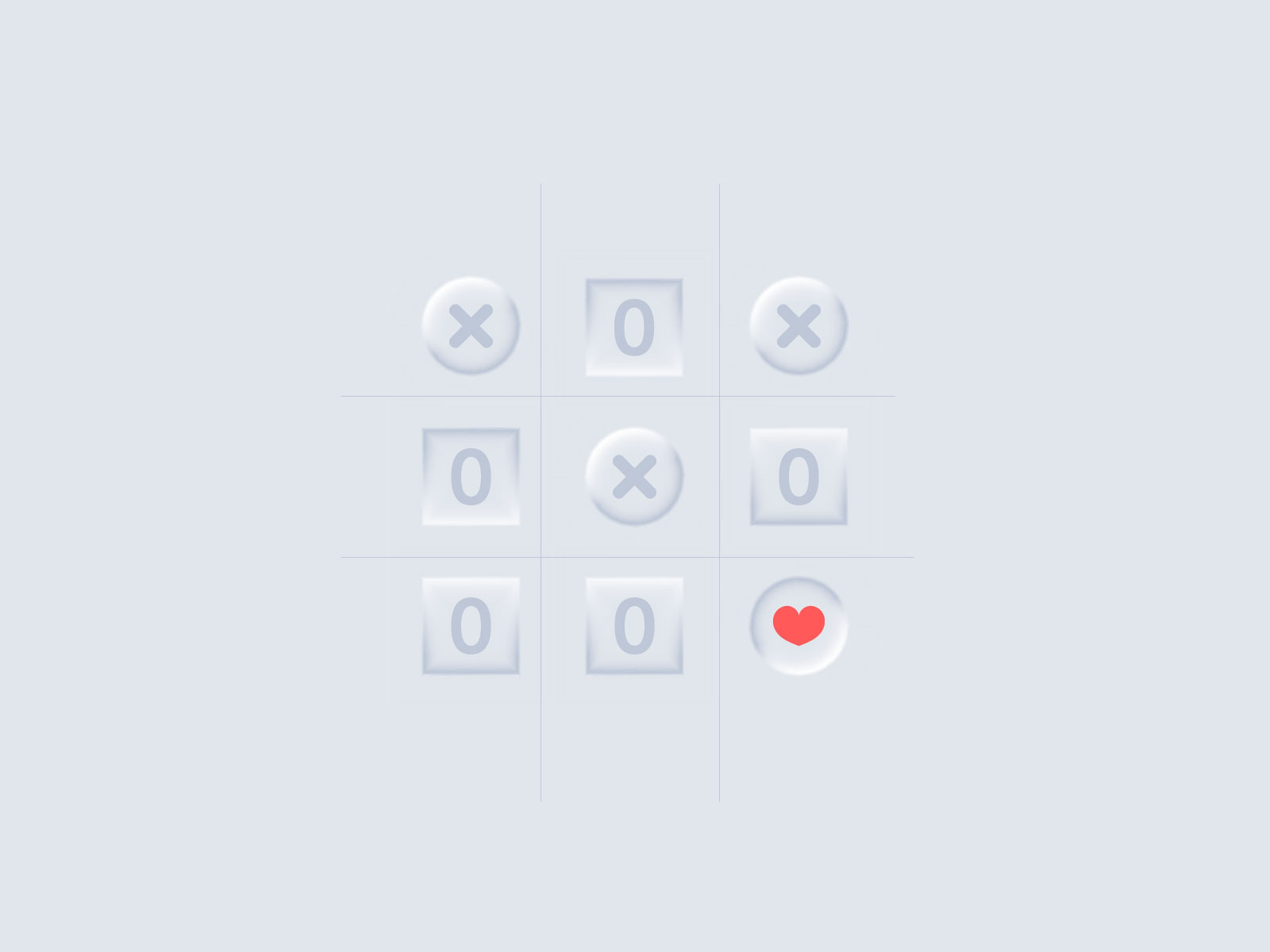 Tic-tac-toe in vector neomorphism by Irina Shcherbakova on Dribbble