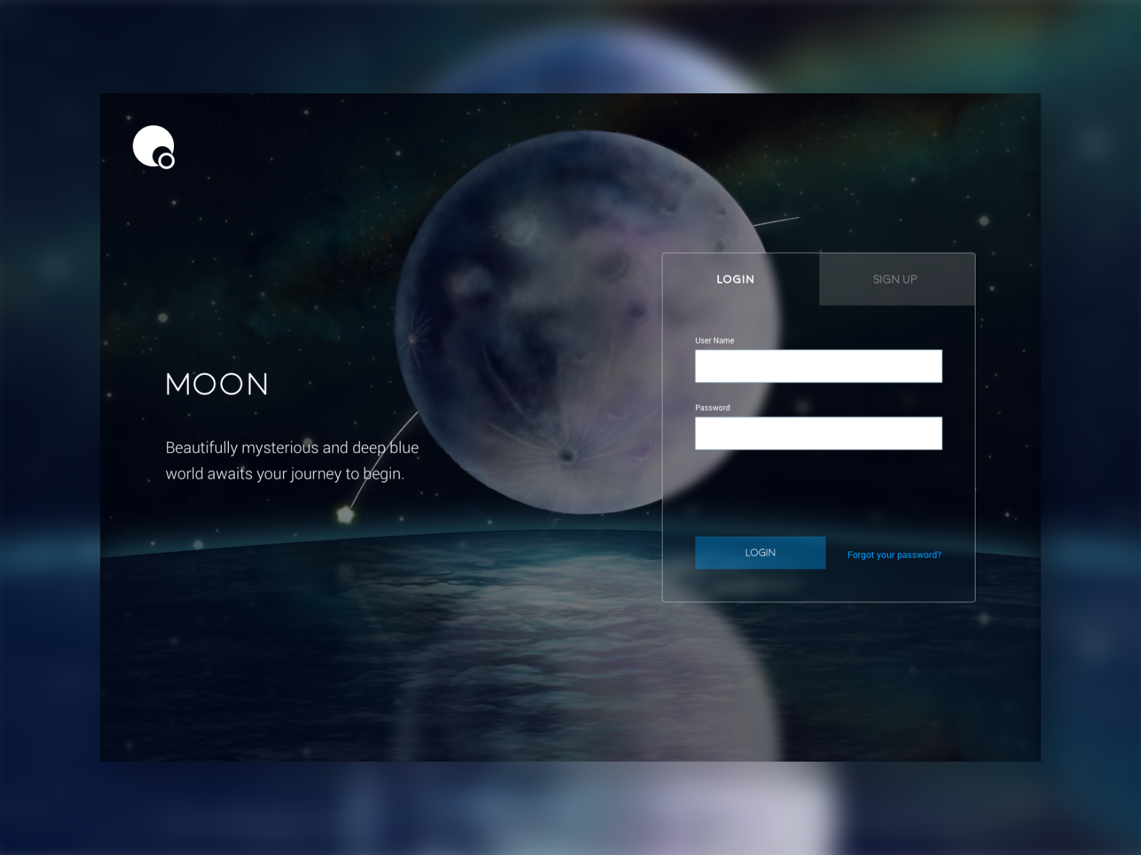 Moon - Login Page by Sayaka Sekishima on Dribbble