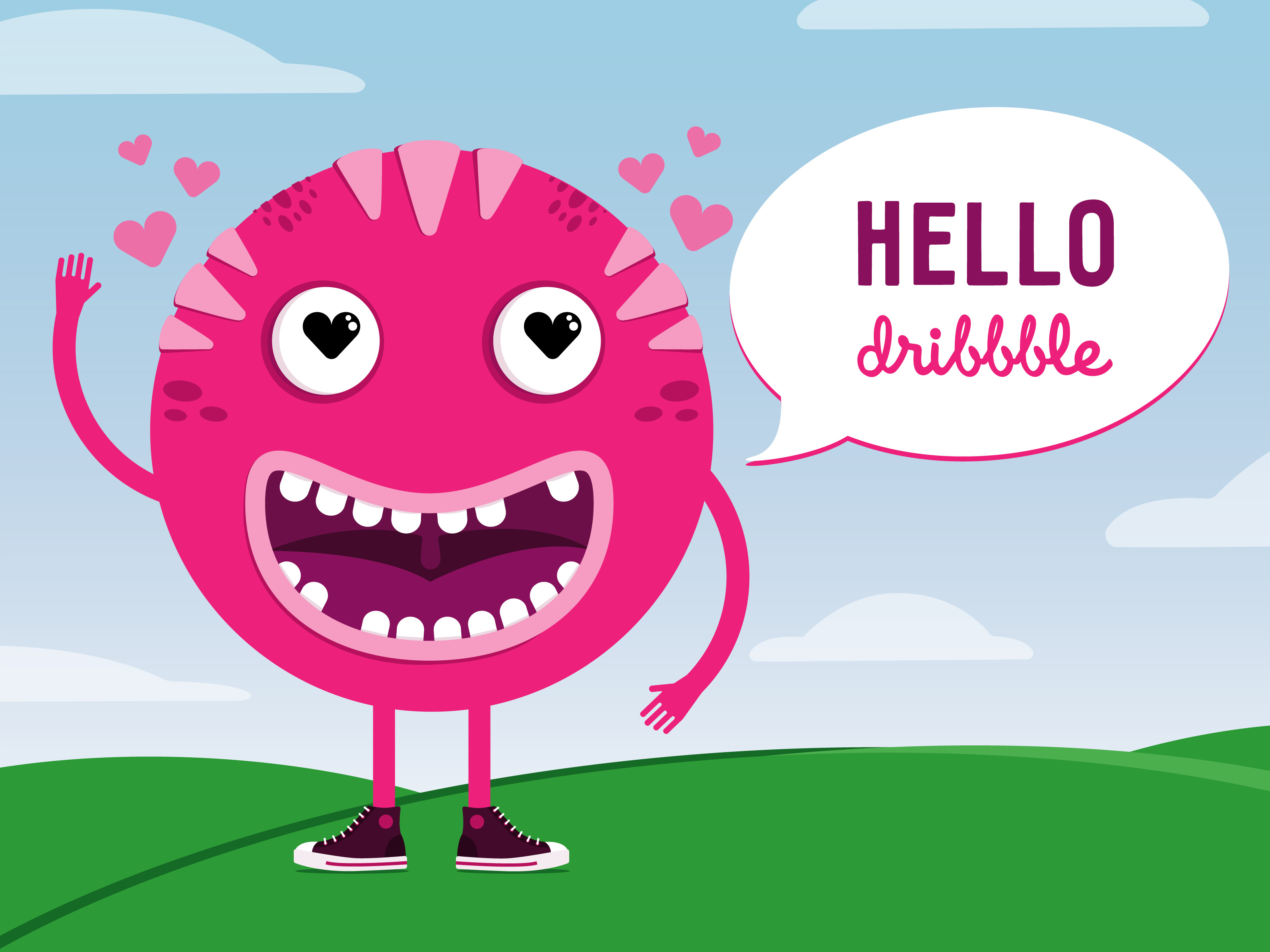 Hello Dribbble by Maryia Babuchenka on Dribbble