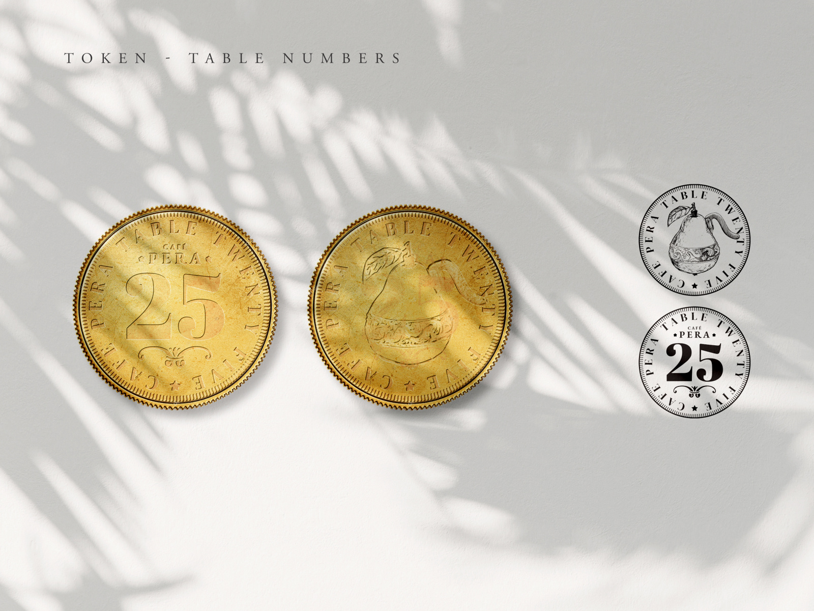 Token Design / Cafe Table Number - Complete Cafe Brand Identity by ...