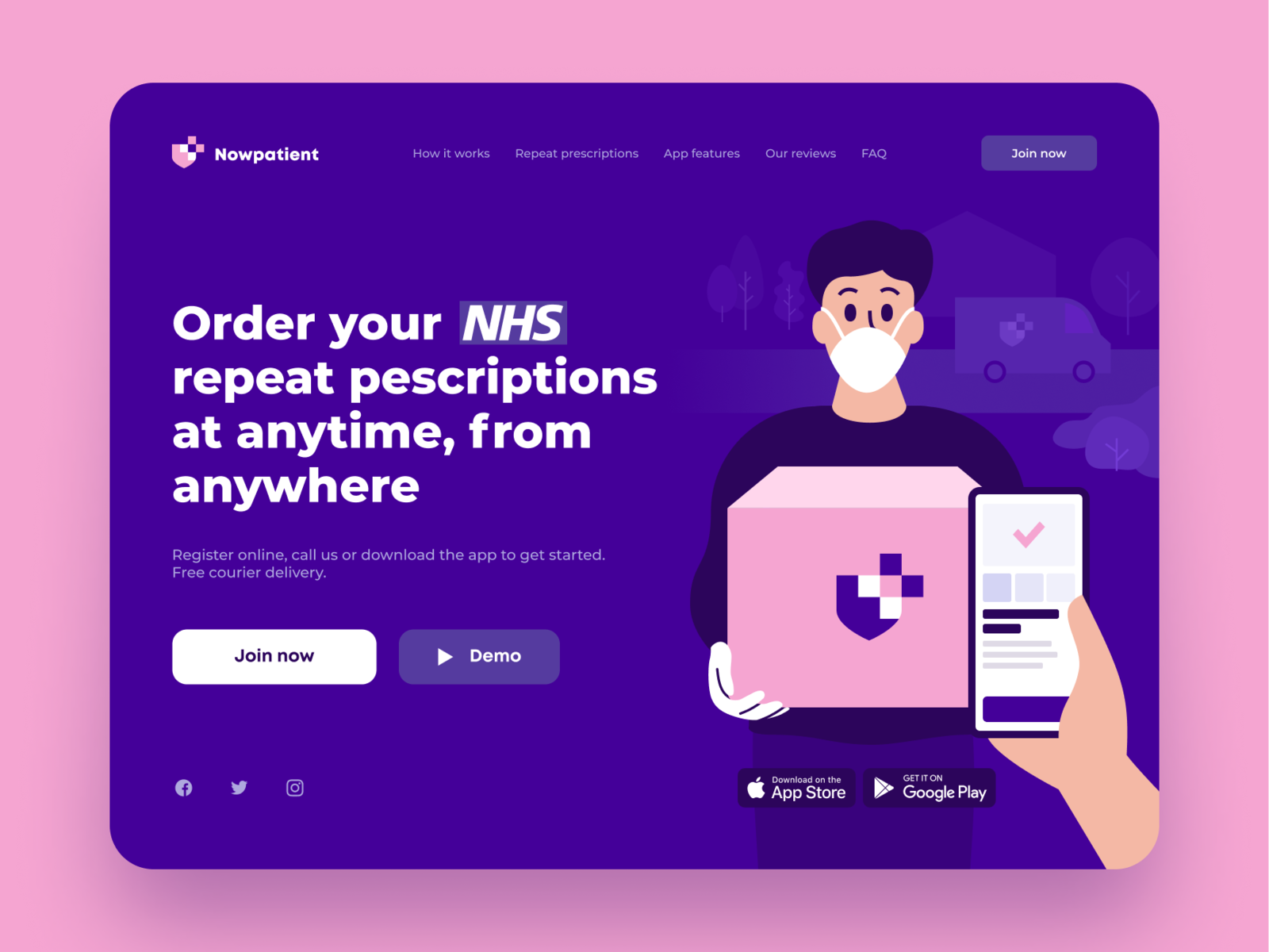 First screen for website - Repeat prescriptions app by Anton Milyaev on ...