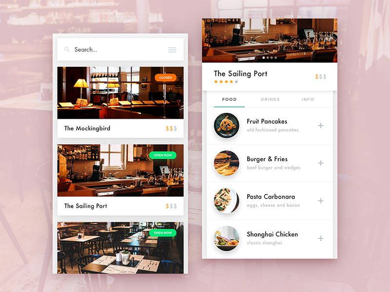 Food/Drink Menu - Daily UI - #043 by _ on Dribbble