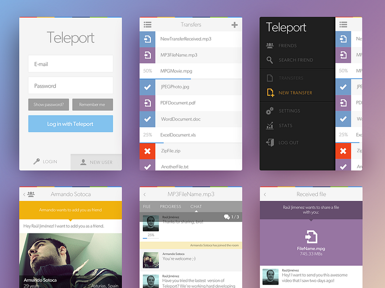 Teleport UI by Armando Sotoca on Dribbble