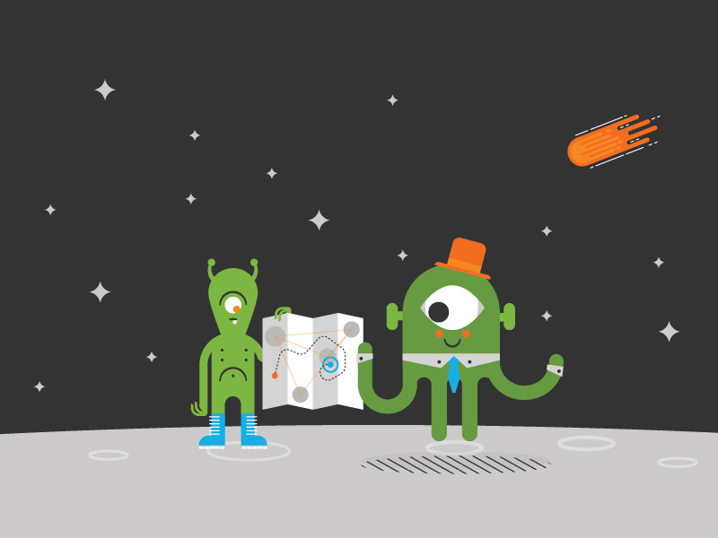 Alien Friends with a map by SAVATAGE on Dribbble