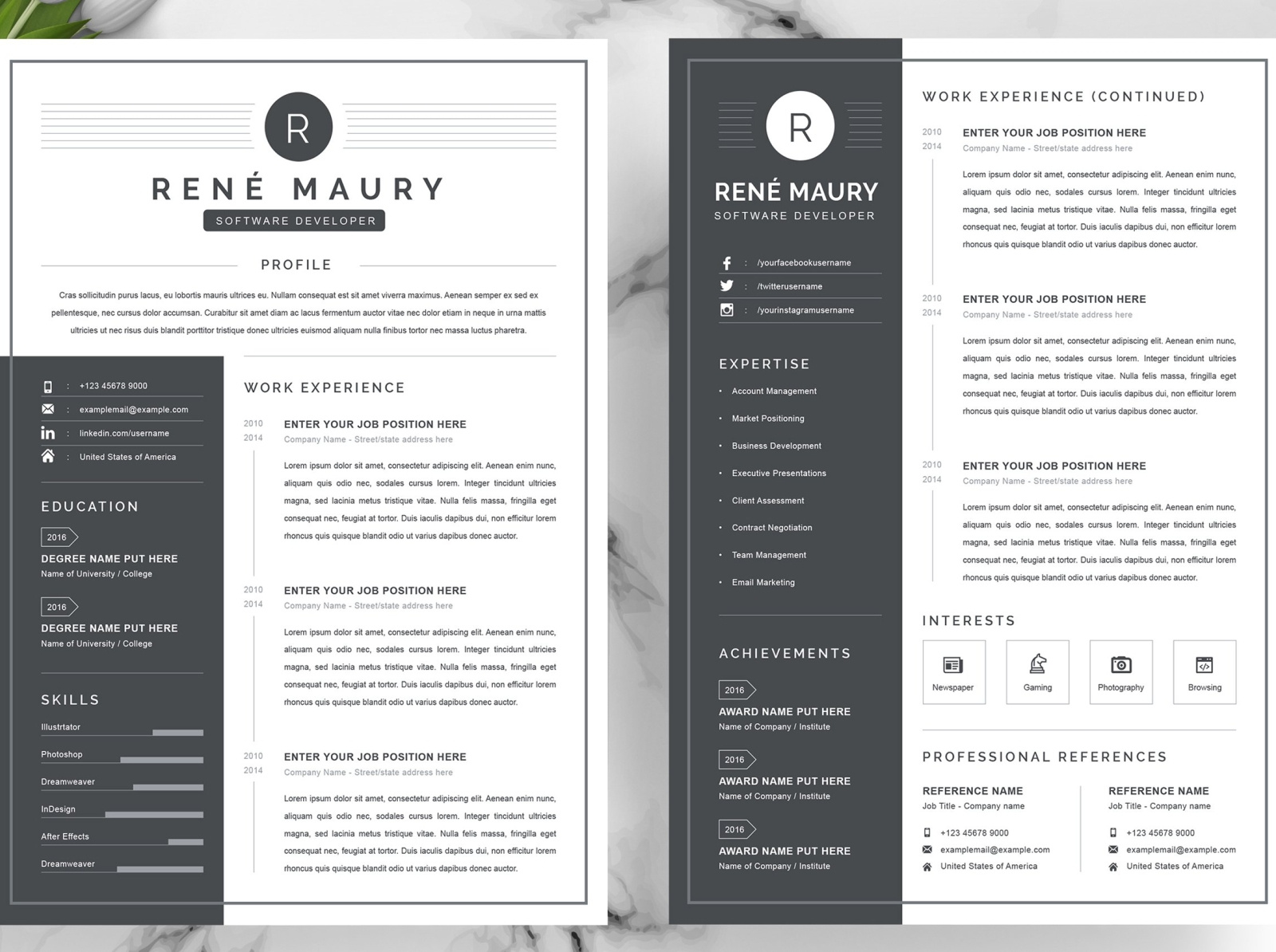 Pinterest Resume Template Free Download 2023 Template Printable