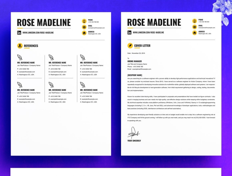 Professional Simple Resume Template By Resume Templates On Dribbble