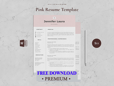 Pink Resume designs, themes, templates and downloadable graphic ...