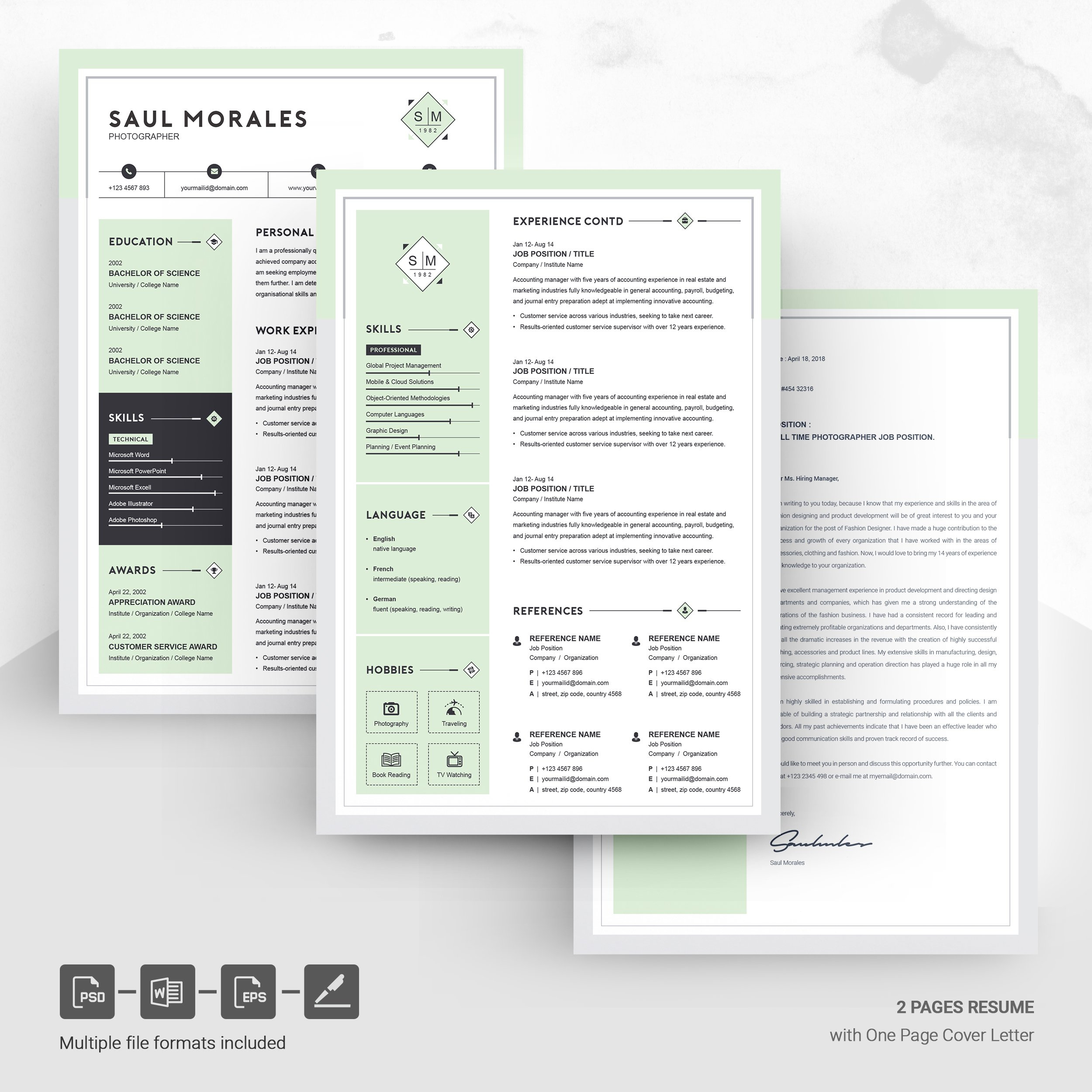 Resume Template 3 Page Free On Behance Riset