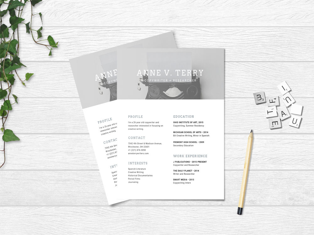 Dribbble Free copywriter resume template jpg By Steven Han