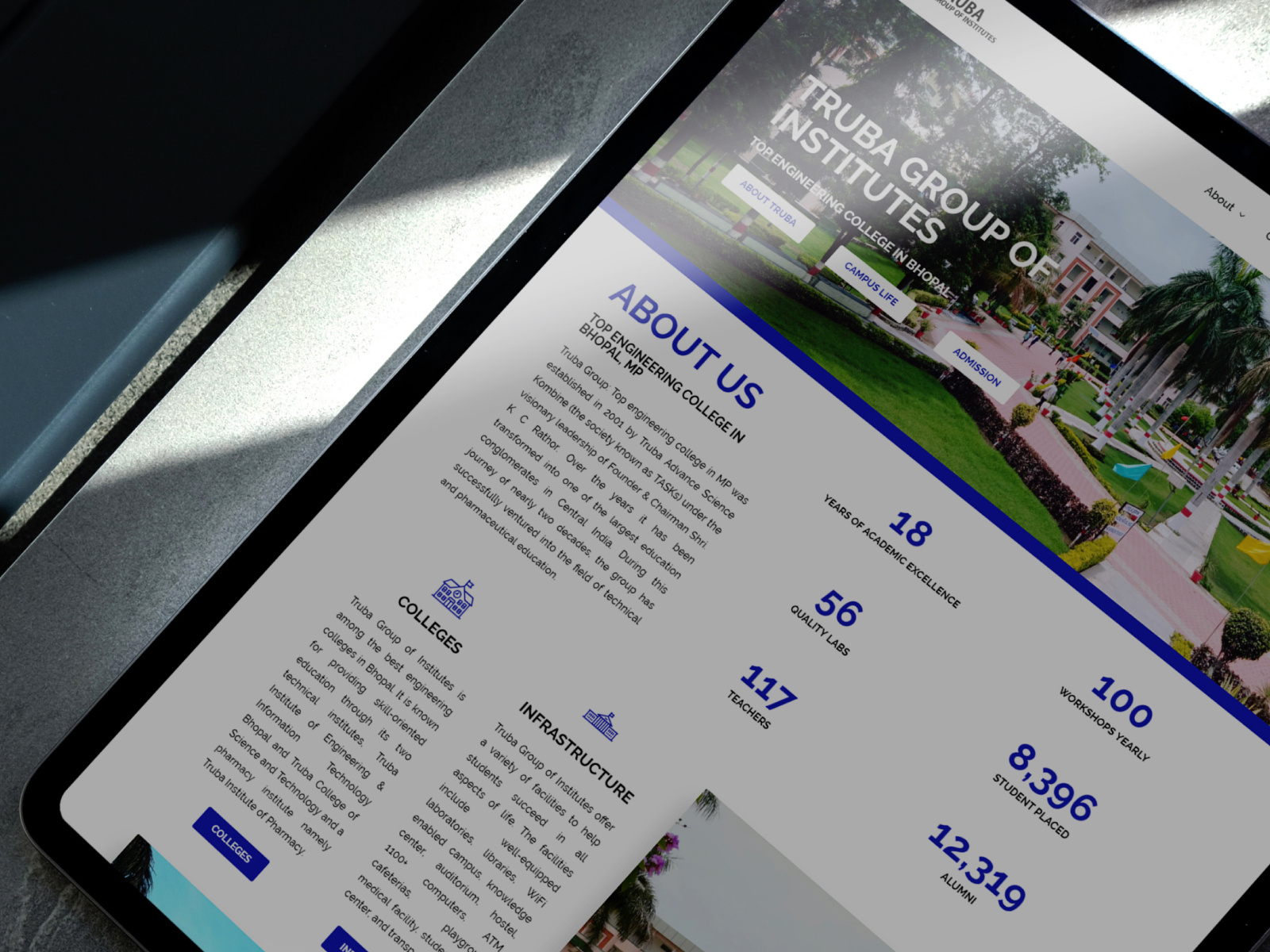 Truba Group Of Institutes - College Website Redesign by Adnan Farooqui ...