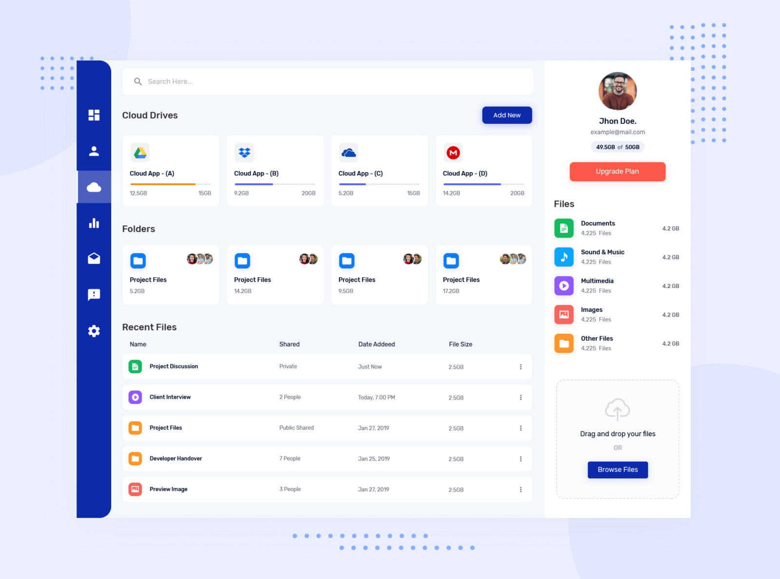 Cloud Drives Dasboard Design by Nidhi Singh on Dribbble