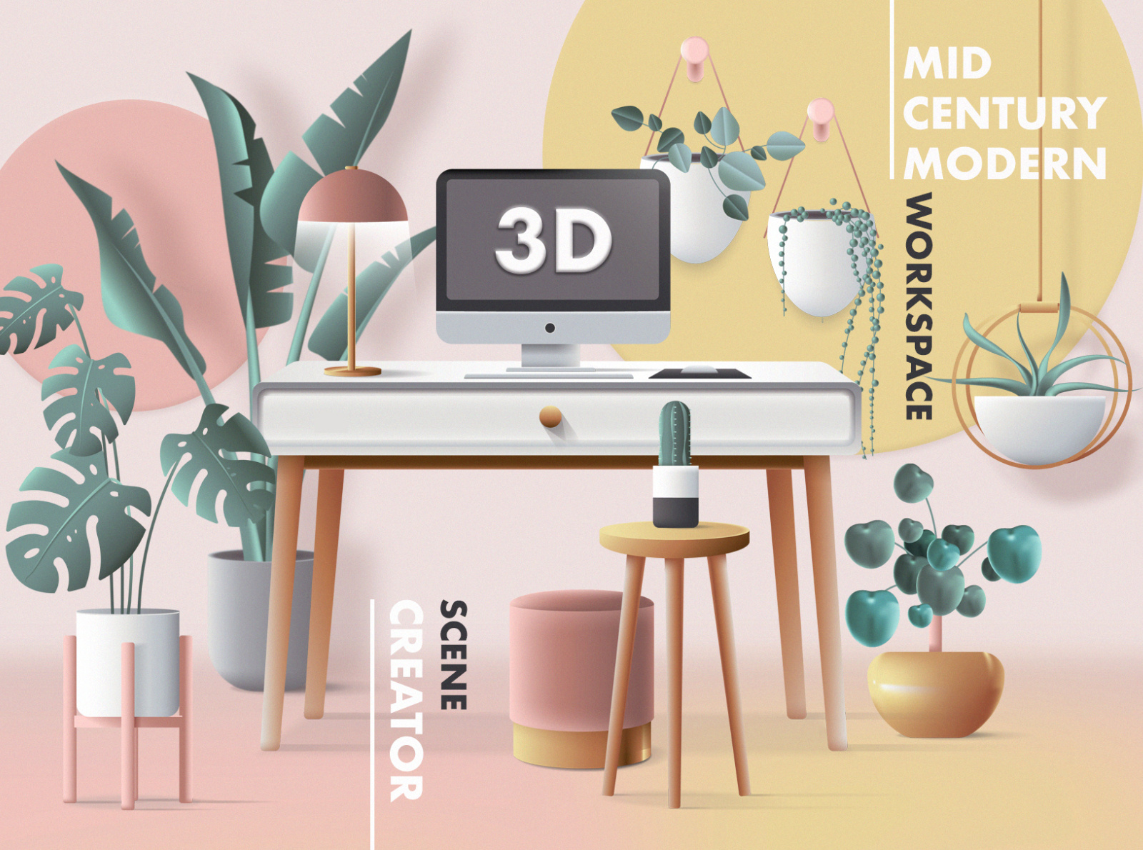 3D Workspace Scene Creator by Diana Hlevnjak on Dribbble