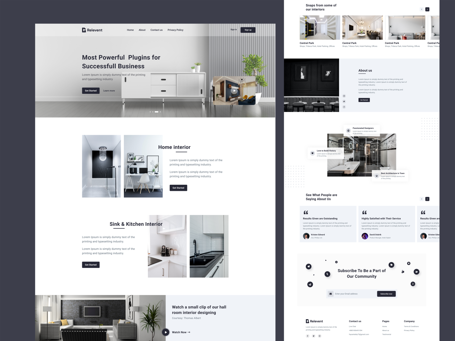 Relevent - Interior Website by Md Faysal Rabby on Dribbble