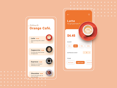 Orange Café App Concept by Ngân Lê on Dribbble