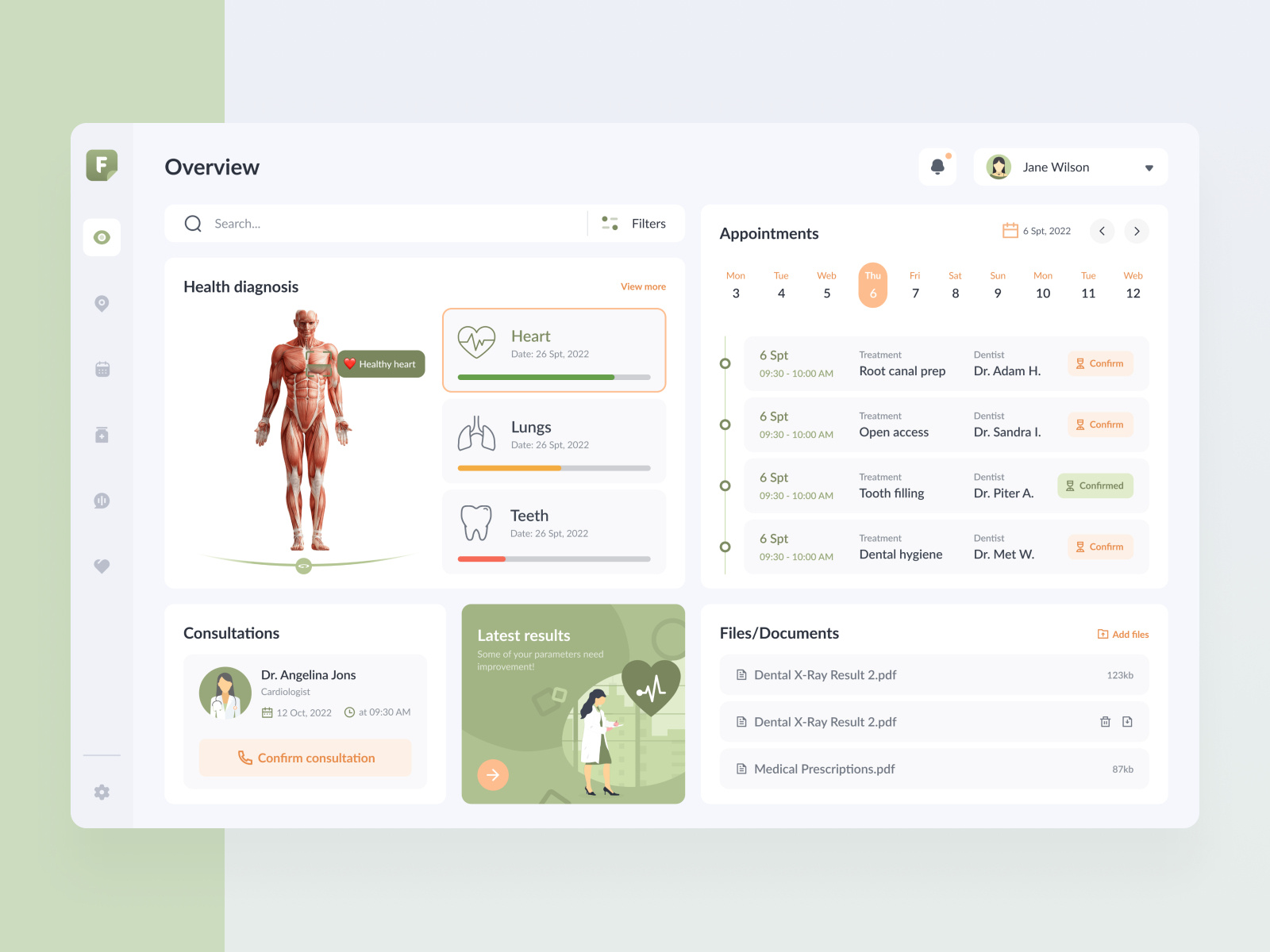 Medical Web App by Mariana Stadnyk on Dribbble
