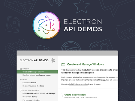 Electron API Demos by simurai for GitHub on Dribbble