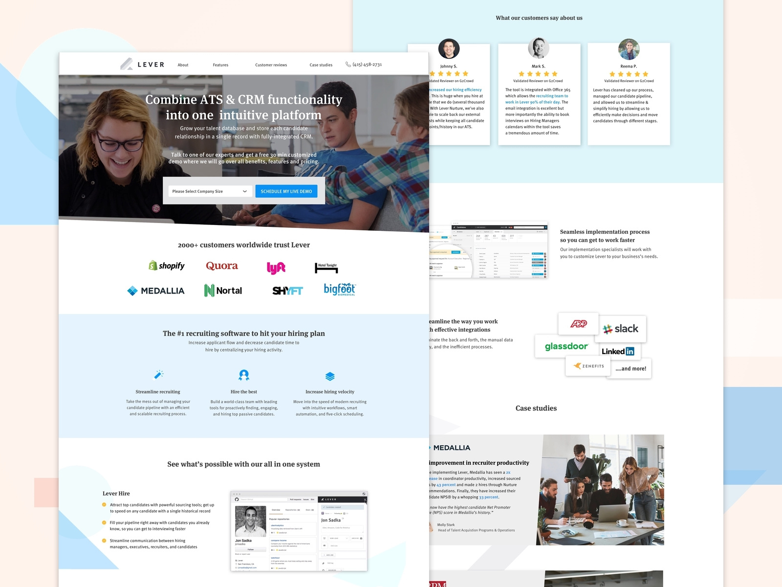 Lever Hr Landing Page Design By Kristen Ready For Directive On Dribbble
