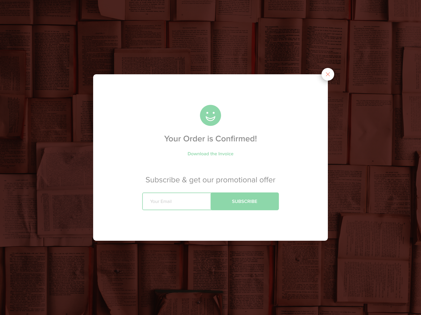 Pop Up Overlay Subscription Confirmation Message By Ingridable Design 