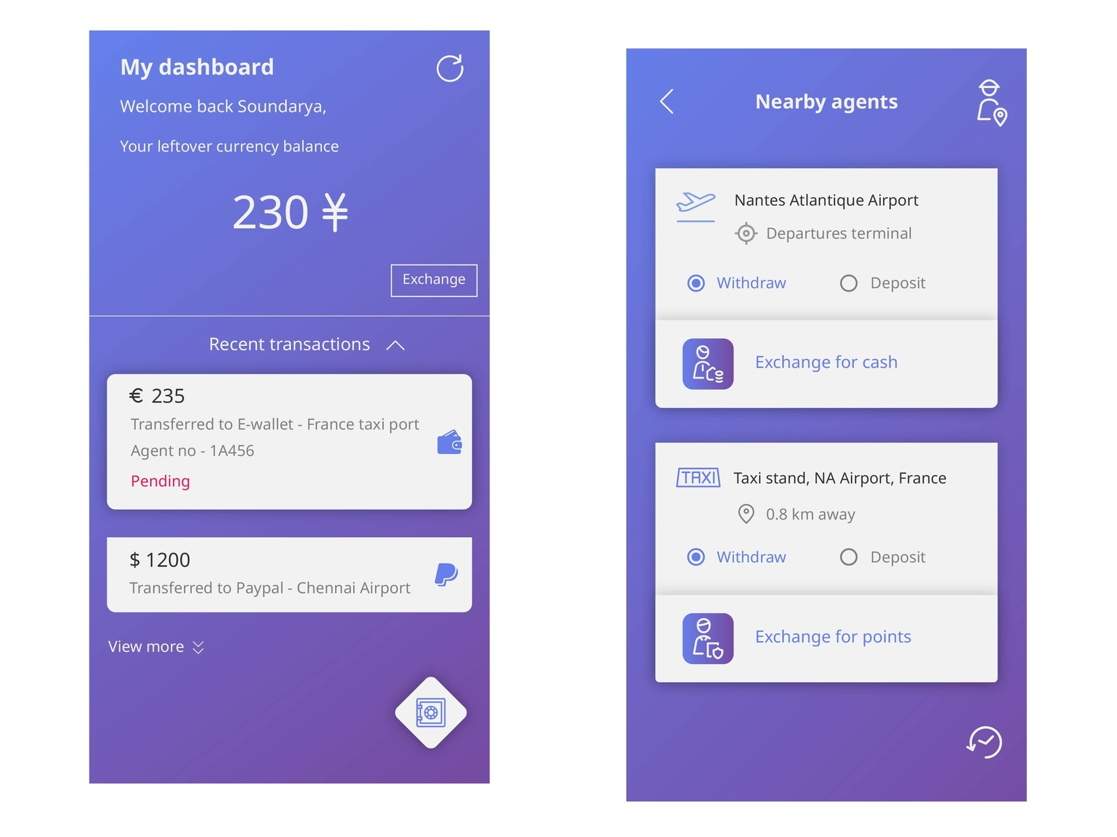 Leftover currency app UI by Soundarya Ramesh🙋 on Dribbble