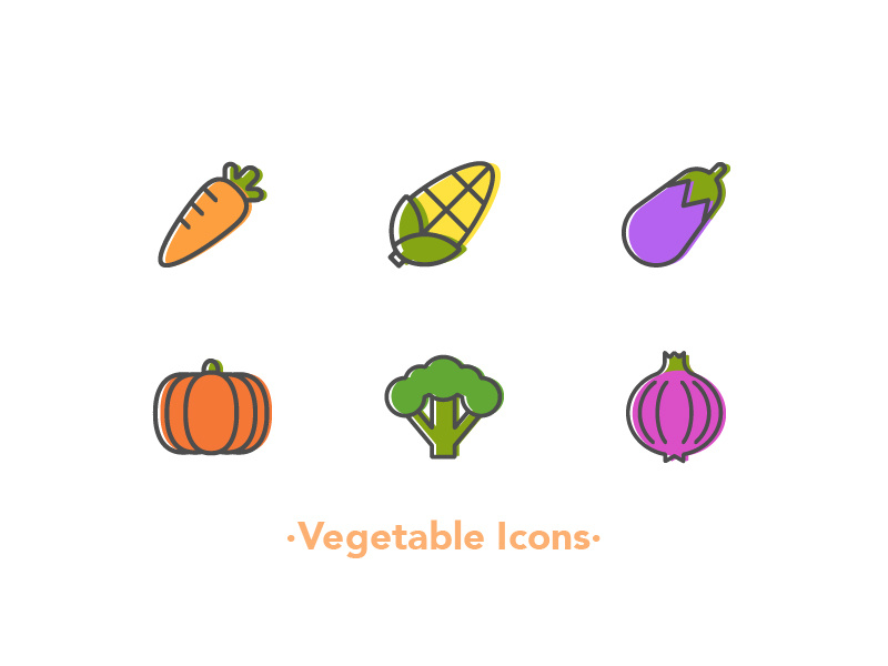 Vegetable Icons by ZhangChuNing on Dribbble
