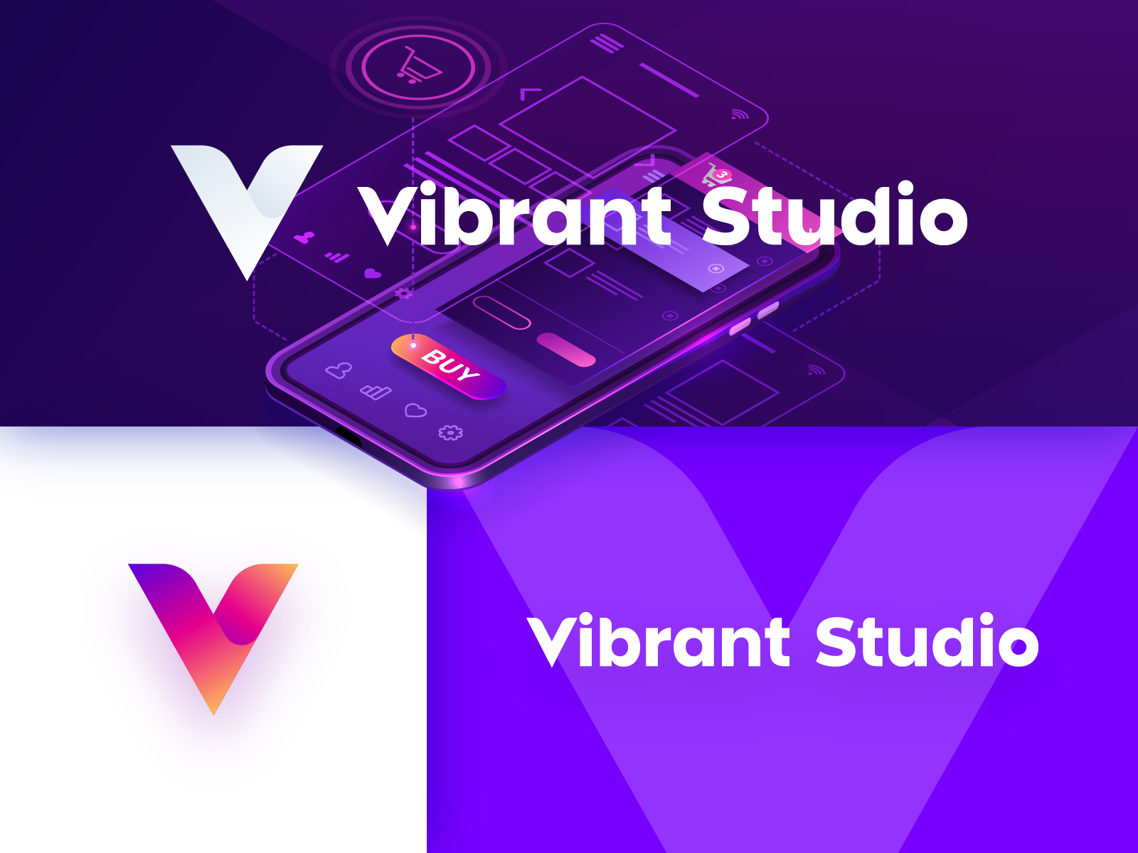 Vibrant Studio logo by Slava Antipov on Dribbble