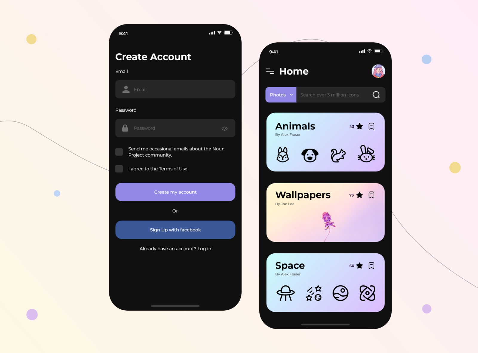 Noun Project - App by Amna on Dribbble