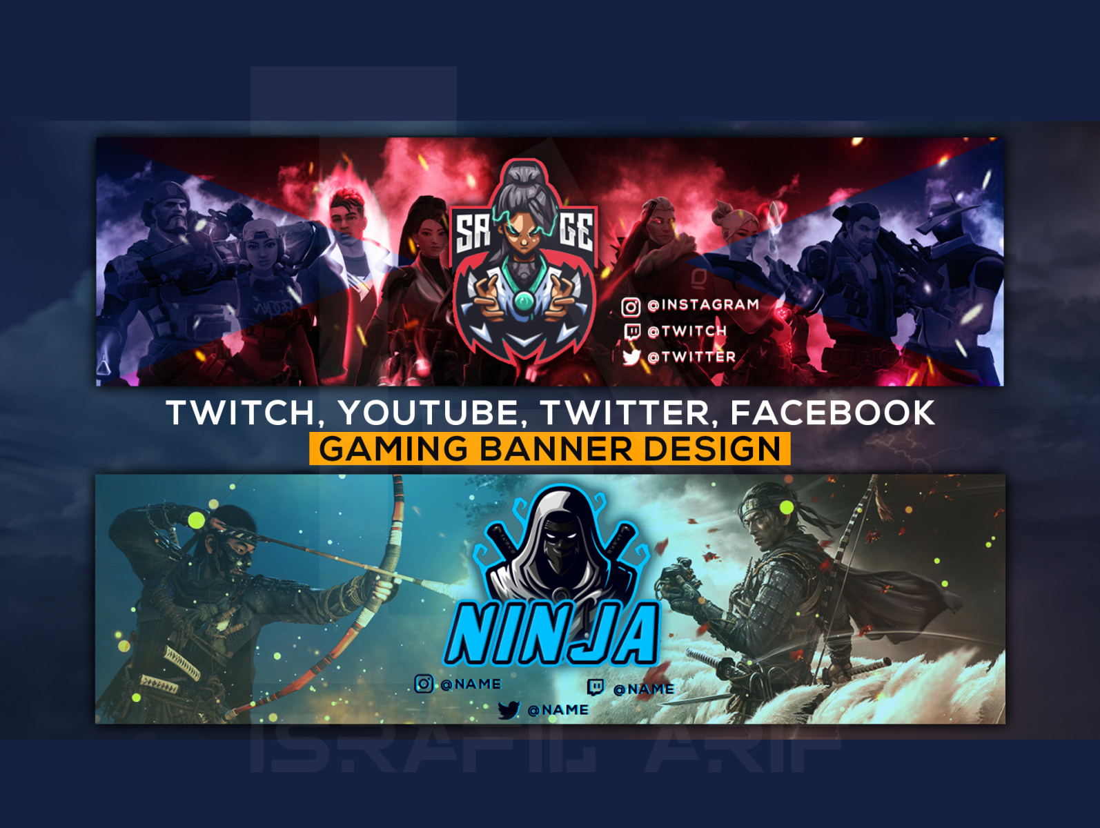 Gaming Social Media Banner for e-Sports Gamer by Israfil Arif on Dribbble