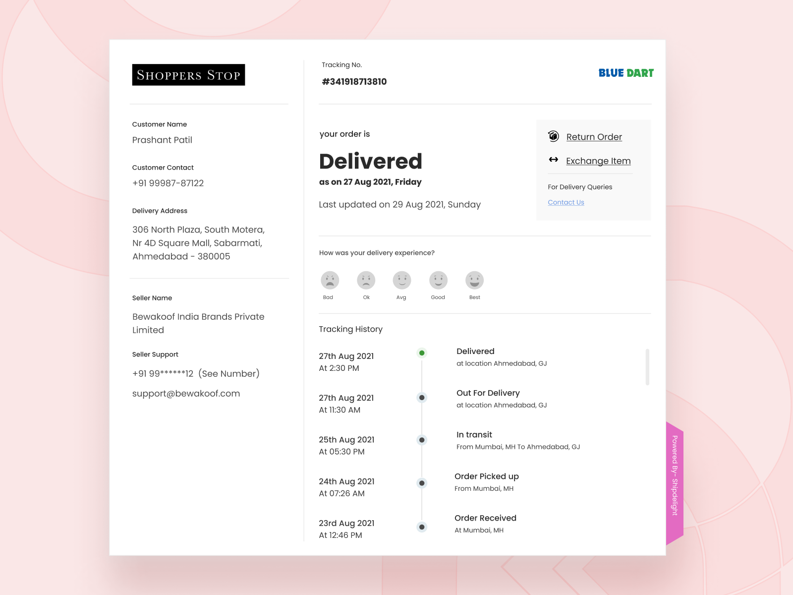 Logistics, Shipping Management Order Delivery Tracking Info Page by ...