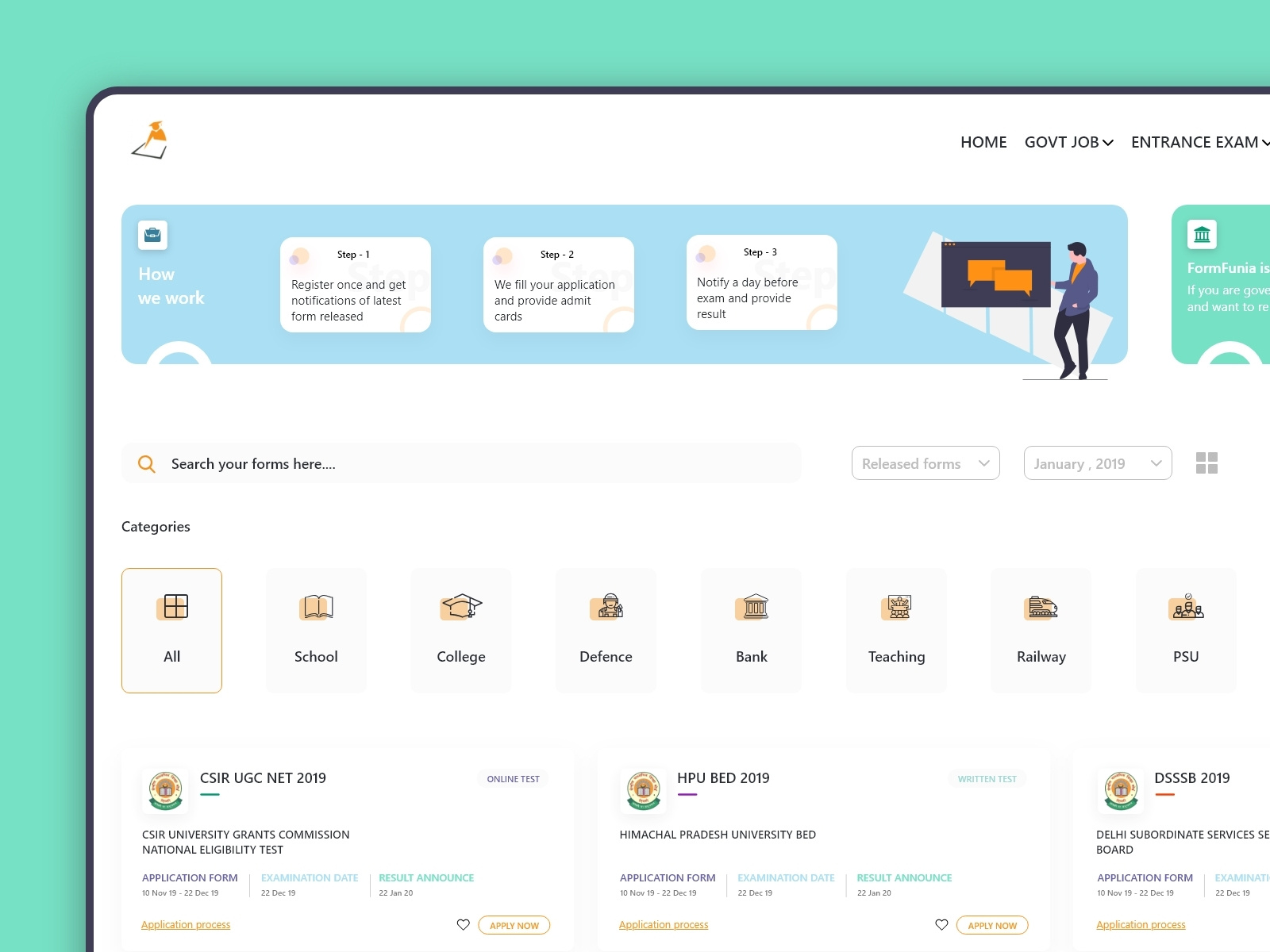 Latest Application Form Portal by Lalit kumar on Dribbble