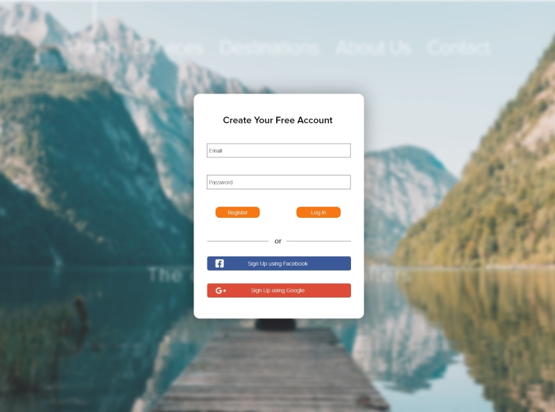 Sign up page by Subham Dutta on Dribbble