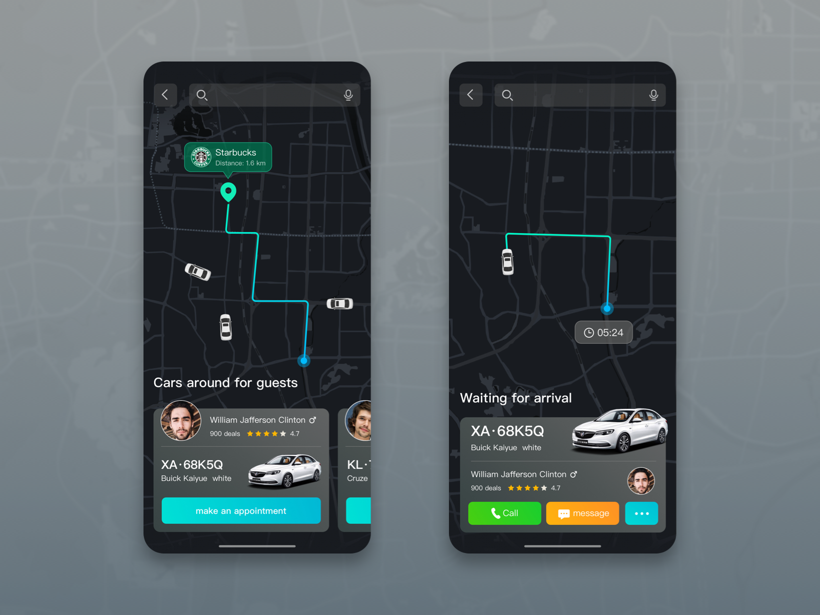 taxi-hailing apps by Marktks on Dribbble