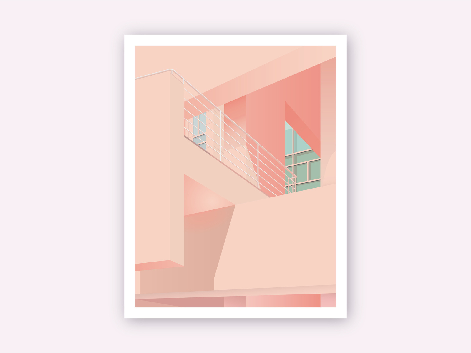 Pink Building by Gloria Granell on Dribbble