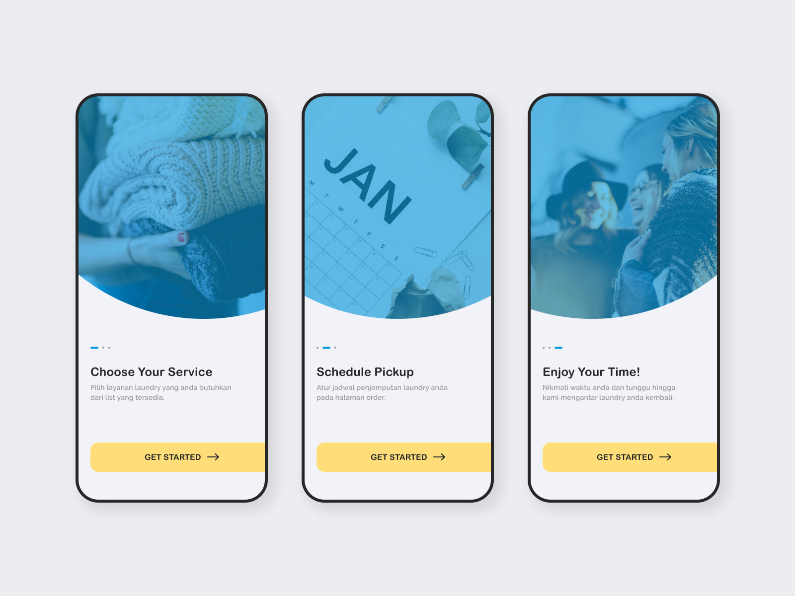 Laundry App Onboarding Screen UI by Marvin Louis Honanda on Dribbble