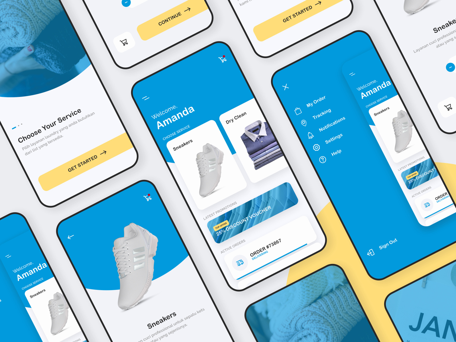 Laundry App UI by Marvin Louis Honanda on Dribbble