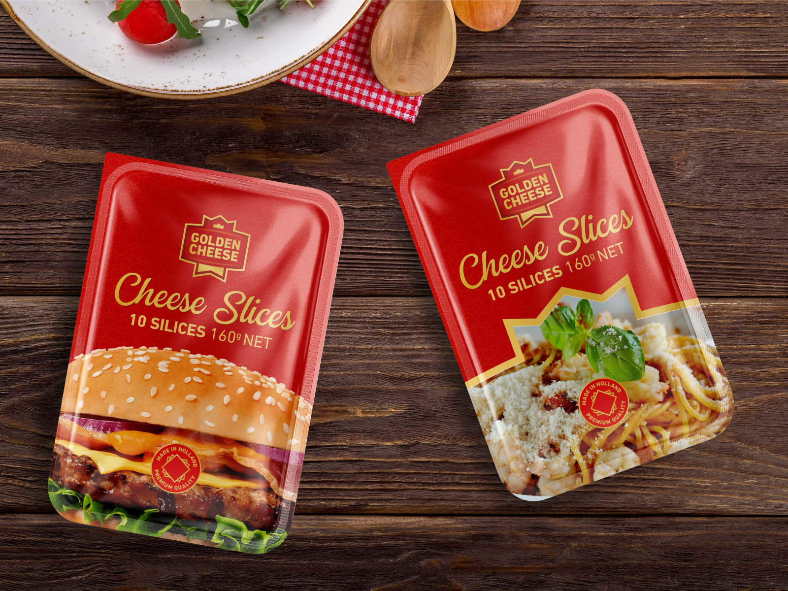 Golden Cheese Packaging Design by Yassine Basraoui on Dribbble