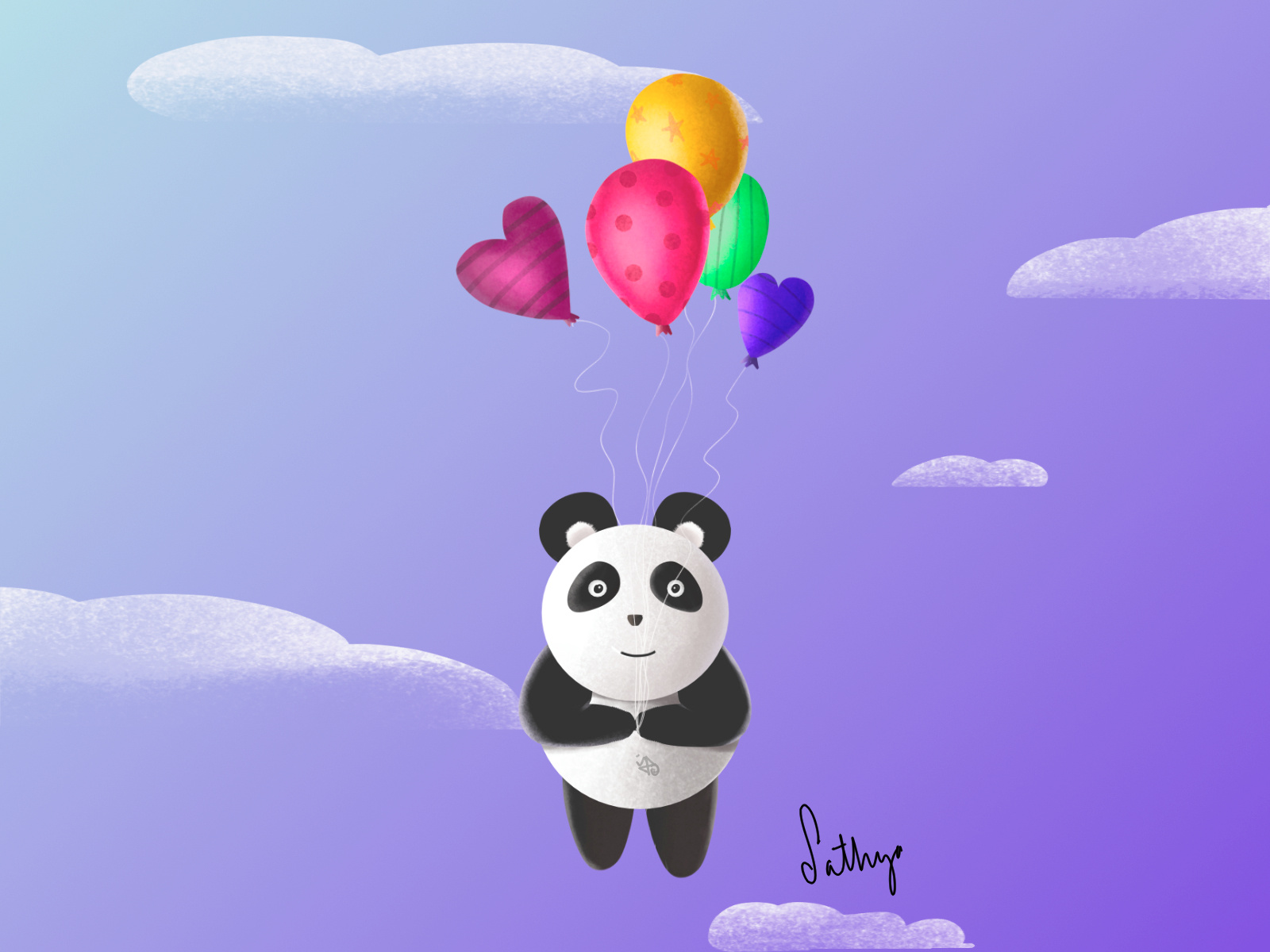 panda digitalart art by Sathya illustration on Dribbble