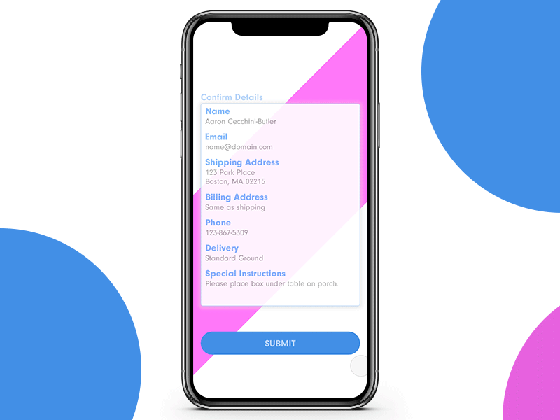 Confirm Info Animation by Aaron Cecchini-Butler on Dribbble