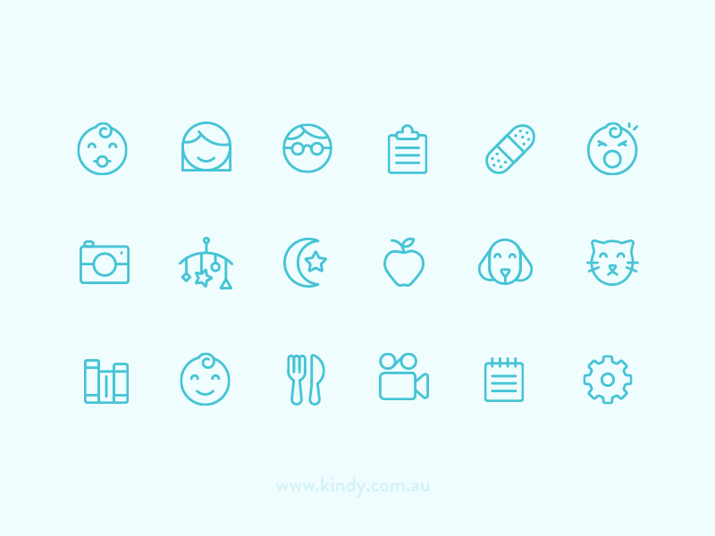 Kindy icon set by Lumen Bigott on Dribbble